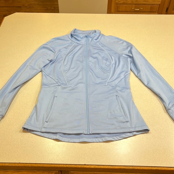Apana | Jackets & Coats | Apana Size S Sky Blue Zip Fitted Jacket ...
